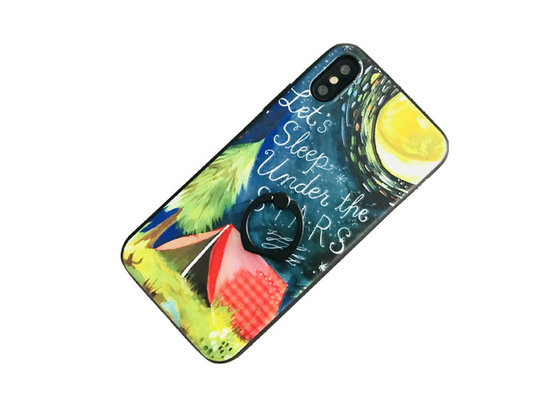Iphone TPU / PC Cell Phone Back Cover With UV Printing Design Scratch Resistance