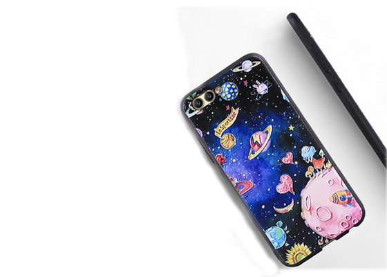 Iphone TPU / PC Cell Phone Back Cover With UV Printing Design Scratch Resistance