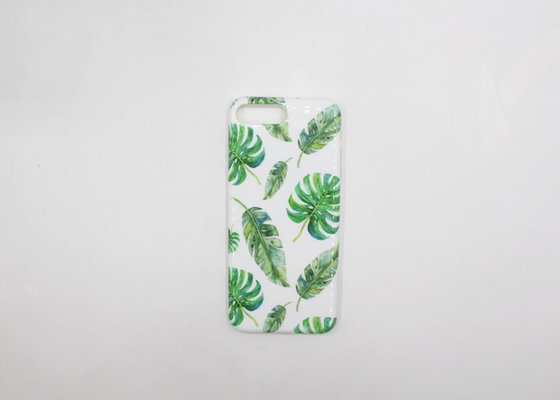 Green Leaf Decoration IMD With TPU Apple Cell Phone Cases For Smartphone