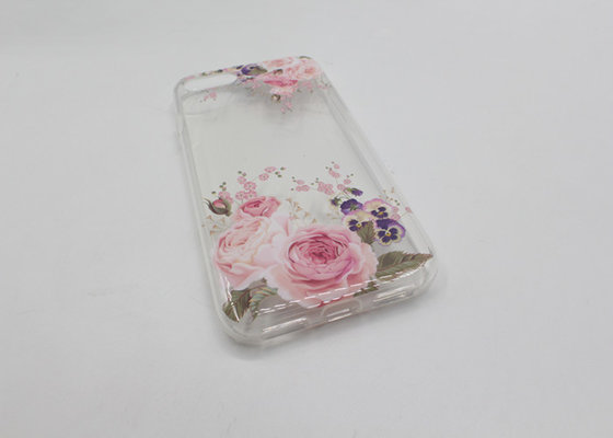 Washable Anti-dust Cell Phone Back Cover For Iphone 8 X ,Transprent Tpu Imd Flower
