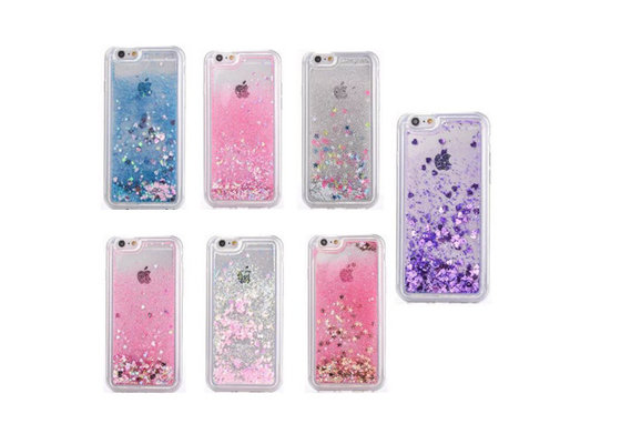 Glitter Powder TPU Samsung Galaxy Cell Phone Cases , Pink Galaxy S8 / S8 PLUS Case