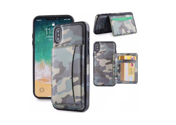 Camouflage Color Best PU Leather Phone Wallet Case With Crdit Card Holder