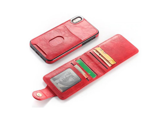Anti-explosion Crdit Card Wallet PU Leather Cell Phone Back Cover For Samsung