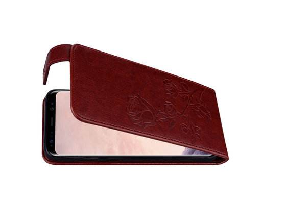 Easy To Remove Rose Logo Emboss Sleeve Pouch Holster Felt Pu Leather Phone Case