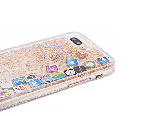 Creative Moveable Icons Looking Bling Glitter Liquid-sand Protective Phone Cases
