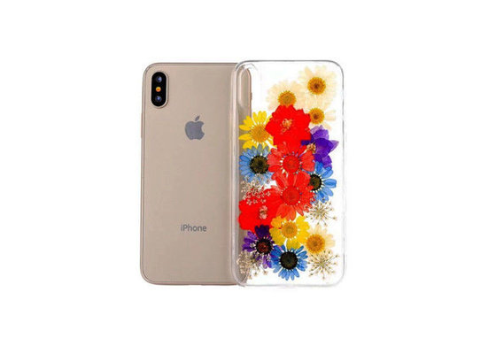 Colorful Dust Proof Phone Case , IPhone X Soft Phone Cases Flowers Printing