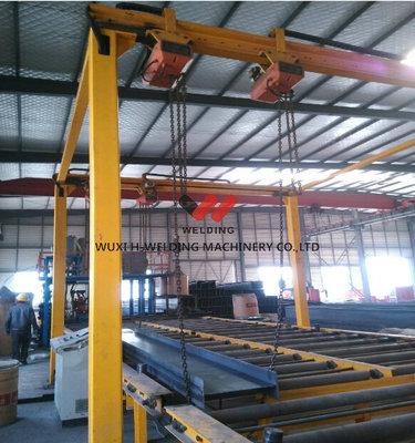 Link Cain Type Electric Hoist Manipulator In H Beam Welding Line Overturning Beams