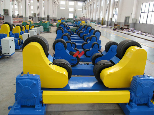 40T Vessel Pipe Welding Rotator With Rubber Roller , High Speed Self Aligning Rotators