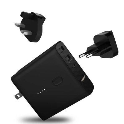 PISEN NEW 2017 2 in 1 AC Plug Type C Portable Power Bank 5000mah EU UK US Dual USB Wall Charger