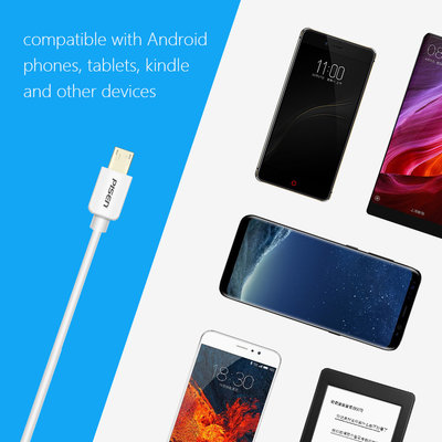 PISEN 0.8m 1m 1.5m 3m 2 in 1 Micro USB Data Cable for Android