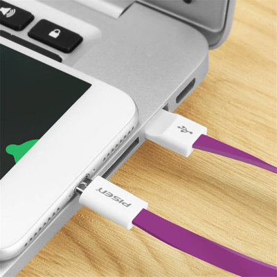 PISEN 0.02m Multicolor Mobile Phone Flat Micro USB Data Cable