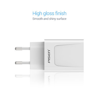 PISEN CB CE Certification 5V 2.4A Mobile Phone Portable EU Dual USB Wall Charger