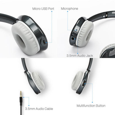 PISEN Stretchable Handfree EDR Foldable High Quality Wireless Stereo Communication Bluetooth Gaming Headphone With Mic