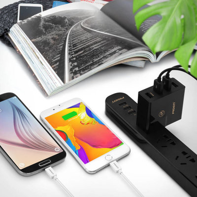 PISEN NEW 2017 Mobile Phone Portable 5V 1.5A 2.4A US 4 Port USB Wall Charger