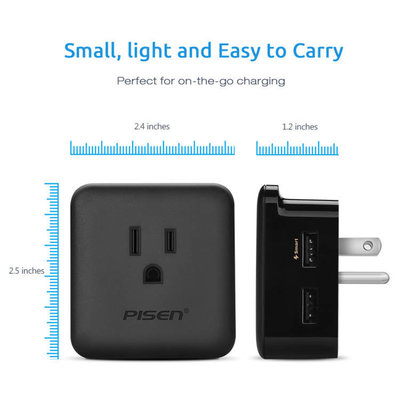 PISEN NEW 2017 Mobile Phone Portable 5V 1.5A 2.4A US Dual USB Wall Charger