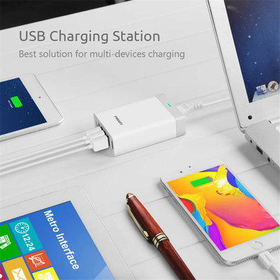 PISEN NEW 2017 Mobile Phone Portable 40W 5V 2.4A 3A US Type C 5 Port USB Charger