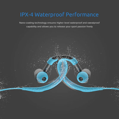 PISEN Shock Proof Anti Drop Sweat Resistant Noise Cancelling Wireless Sport Bluetooth Earphone With Mic