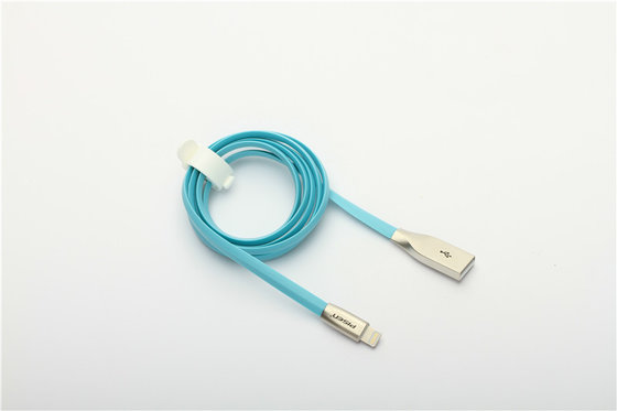 PISEN 1m 3.28ft Durable Multicolor Double Sides Workable Fast Charging Flat Zinc Alloy Cable for iPhone iPad