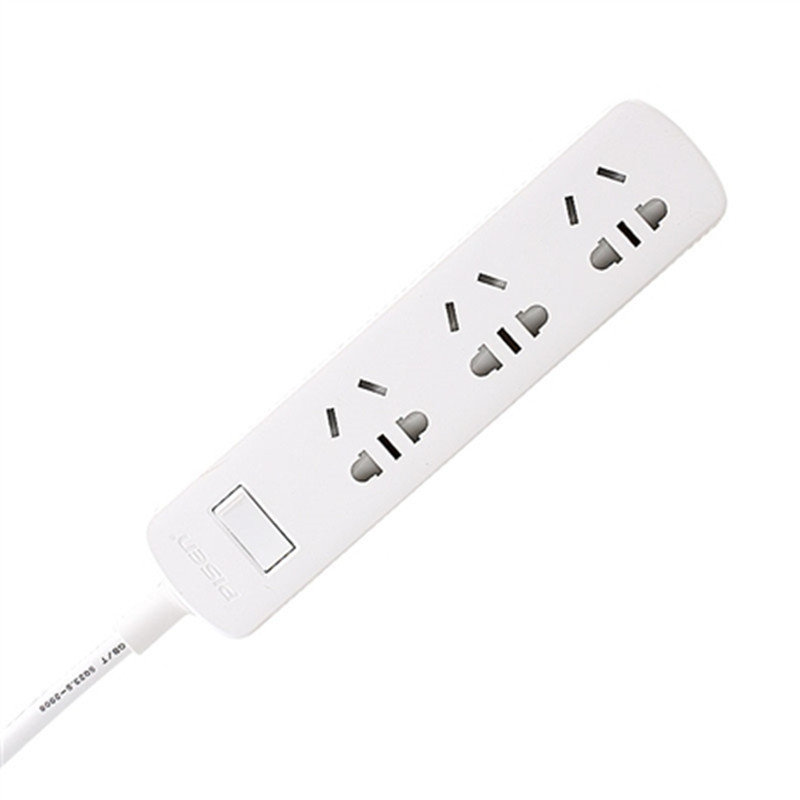 PISEN 1.8m 6ft Cable One Switch Child Protection Euro Plug 3 Outles Power Strip