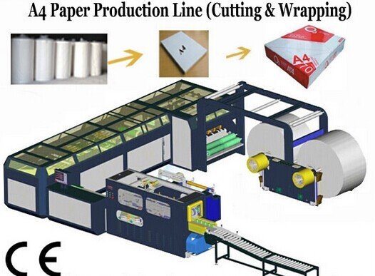 Four Unwinder Rolls A4 Paper Cutting And Packing Machine With PLC Control Systems