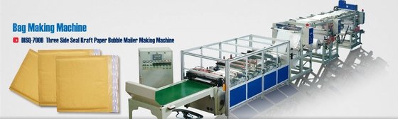 Craft Paper Bubble Mail Plastic Bag Making Machine With Side Sealing 20-120pcs/min