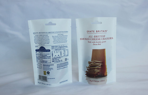 Matt PET / PE Custom Printed Stand Up Bags With Euro-Slot For Food Packaging