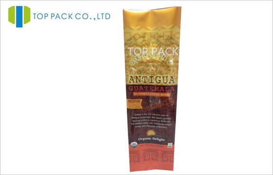 16oz Side Gusset Aluminum Foil Pouches With Valve For Coffee Packaging