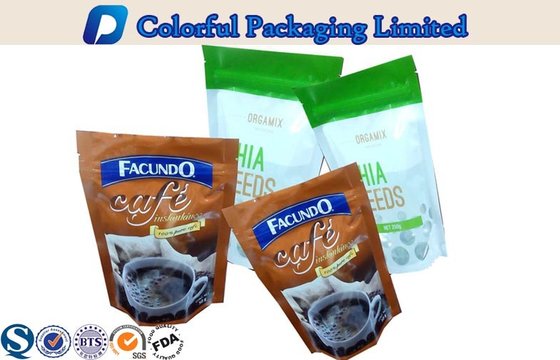 customized Tear Notch stand up packaging pouches for snack , tea