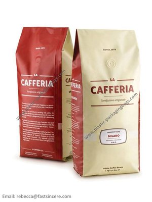 Side Gusset Coffee Packaging Bags , Gravure Printing Laminated Coffee Pouch