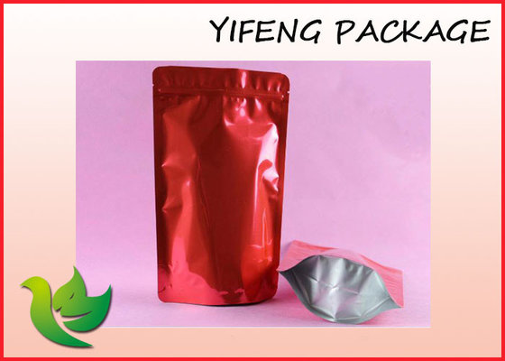 Red Standing Up Aluminum Foil Bags pouch waterproof With Zip top