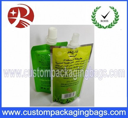 Green Doypack Ziplock Aluminum Foil Bag , Stand Up Ziplock Pouch
