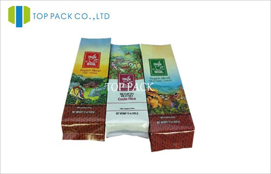 PET / AL 120Mic Coffee Packaging Bags Matte Colorful Printing One Way Valve