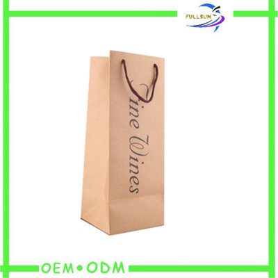 Recycled Kraft Paper Shopping Bags Single Wine Bottle Pack