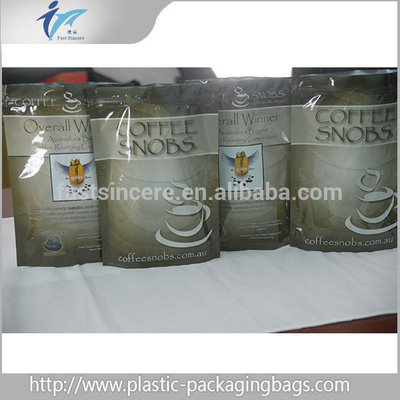 Stand UP Printed Aluminum Foil Bag Zipper For Coffee Packaging