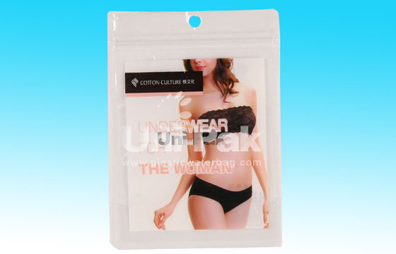 Women Underwear Garment Packaging Bags Non-toxic , transparent plastic bags