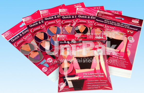 Luxury Zipper Clothing Packaging Bags Hanger Hook With Hand Hole