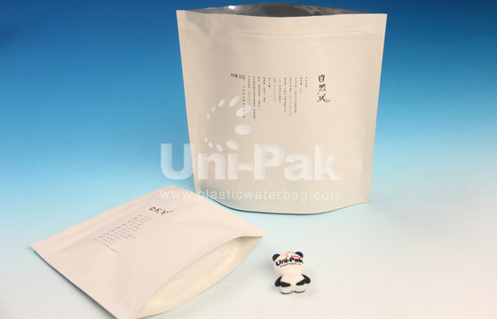 Kraft Paper Stand Up Zip Lock Packaging Bags BPA free For Tea
