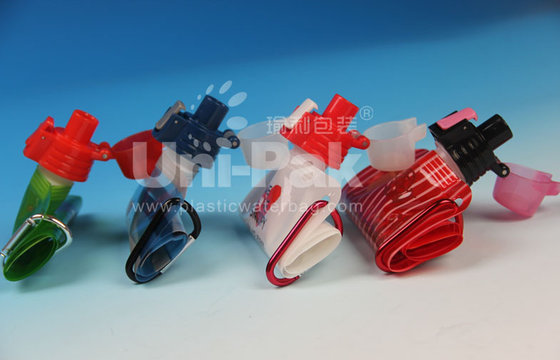 Custom  Stand Up Plastic Water Collapsible Water Bags with spout