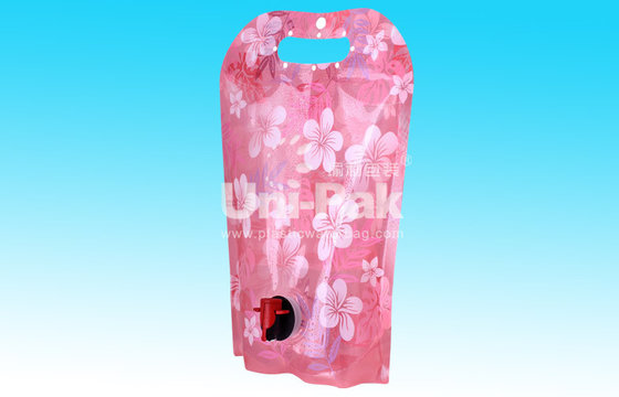3L Stand Up Plastic Water Bag , Foldable Water Container Liquid Bag