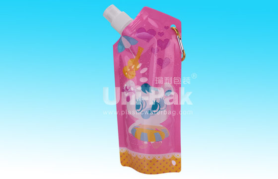 Promotional Flexible Plastic Water Bag / spouted pouch , Kids Water Bag