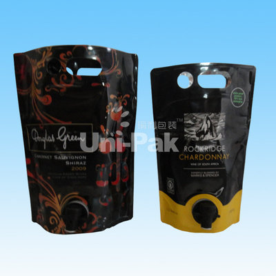 Customized Printed Colorful Vivid Plastic Water Bag Wine Pouch