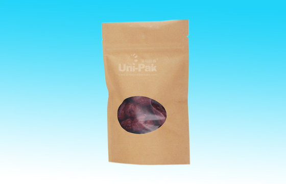 Reclosable Zip Lock Packaging Bags Customized Printing Kraft Paper