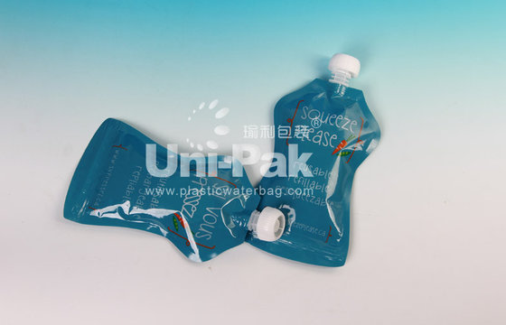 Foldable Plastic Water Bag Sport Drinking Water Stand Up With Spout