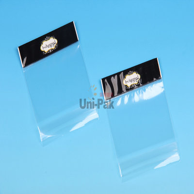 Custom Clear Opp Plastic Bags With Self Adhesive Tape And Hanging Header