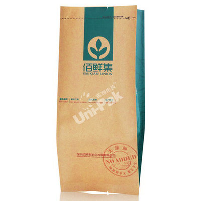 Food Grade Craft Paper Snack Food Packaging Bags With Reusable Zipper
