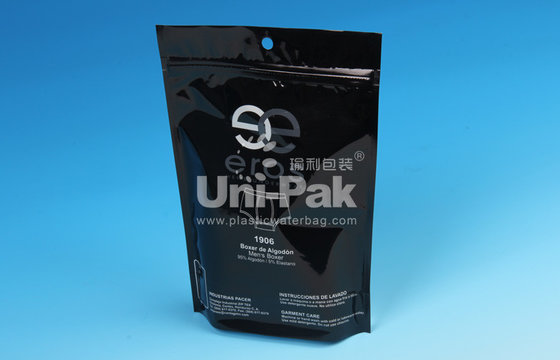 Hanger Hook Zipper Garment Packaging Bags Customize Printing For Underwear
