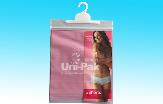 Clear Hangable Garment Packaging Bags With Ziplock For Bikini Corset