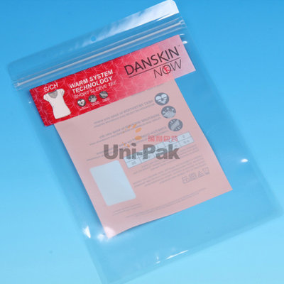 Resealable Laminated Plastic Hang Hole Zip Lock Packaging Bags for garment packaging