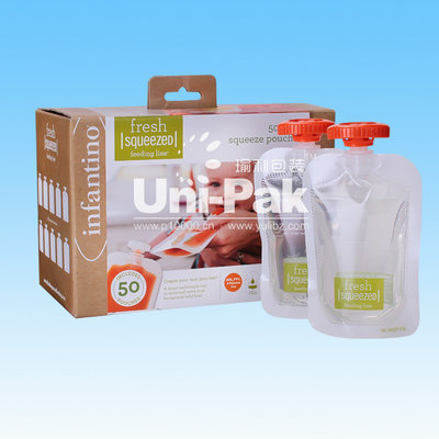 Reusable Foldable Water Bag With Spout BPA Free Baby Food  Pouch