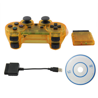 Crystal Yellow 3 in 1 Wireless Bluetooth Joystick for PS2/PS3/PC Controller Gamepad for PS2/PS3/PC Game Console